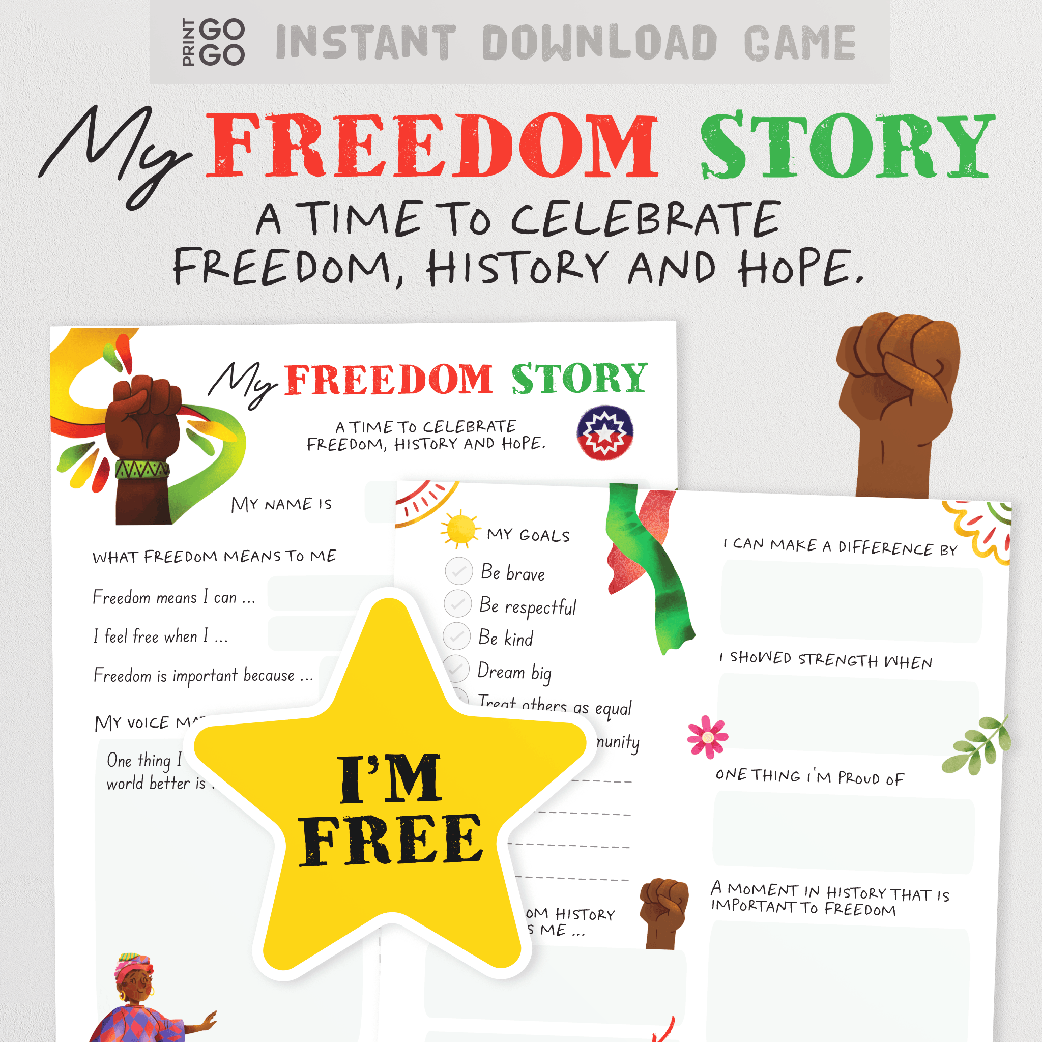 🏾 FREE My Freedom Story - Juneteenth Printable for Kids – Print GoGo