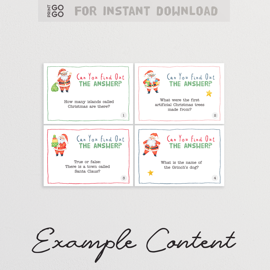 Advent Trivia Cards for Kids - Fun Way to Countdown to Christmas ...