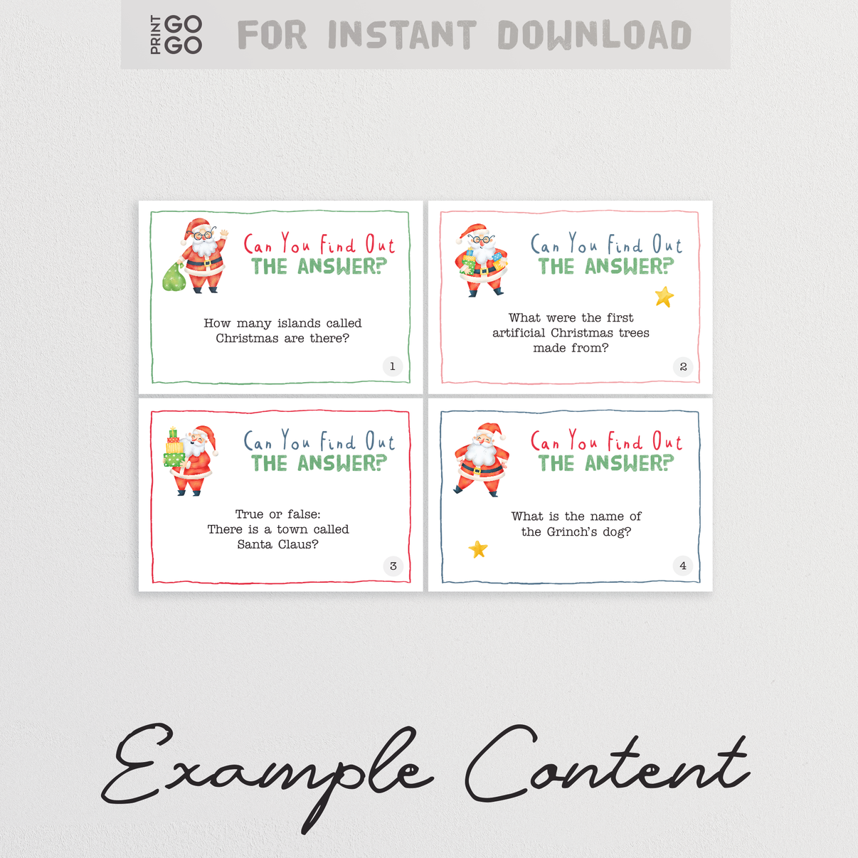 Advent Trivia Cards for Kids - Fun Way to Countdown to Christmas ...