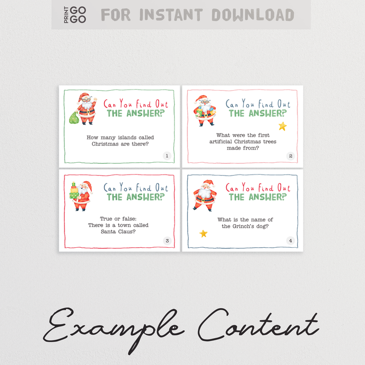 Advent Trivia Cards for Kids - Fun Way to Countdown to Christmas ...