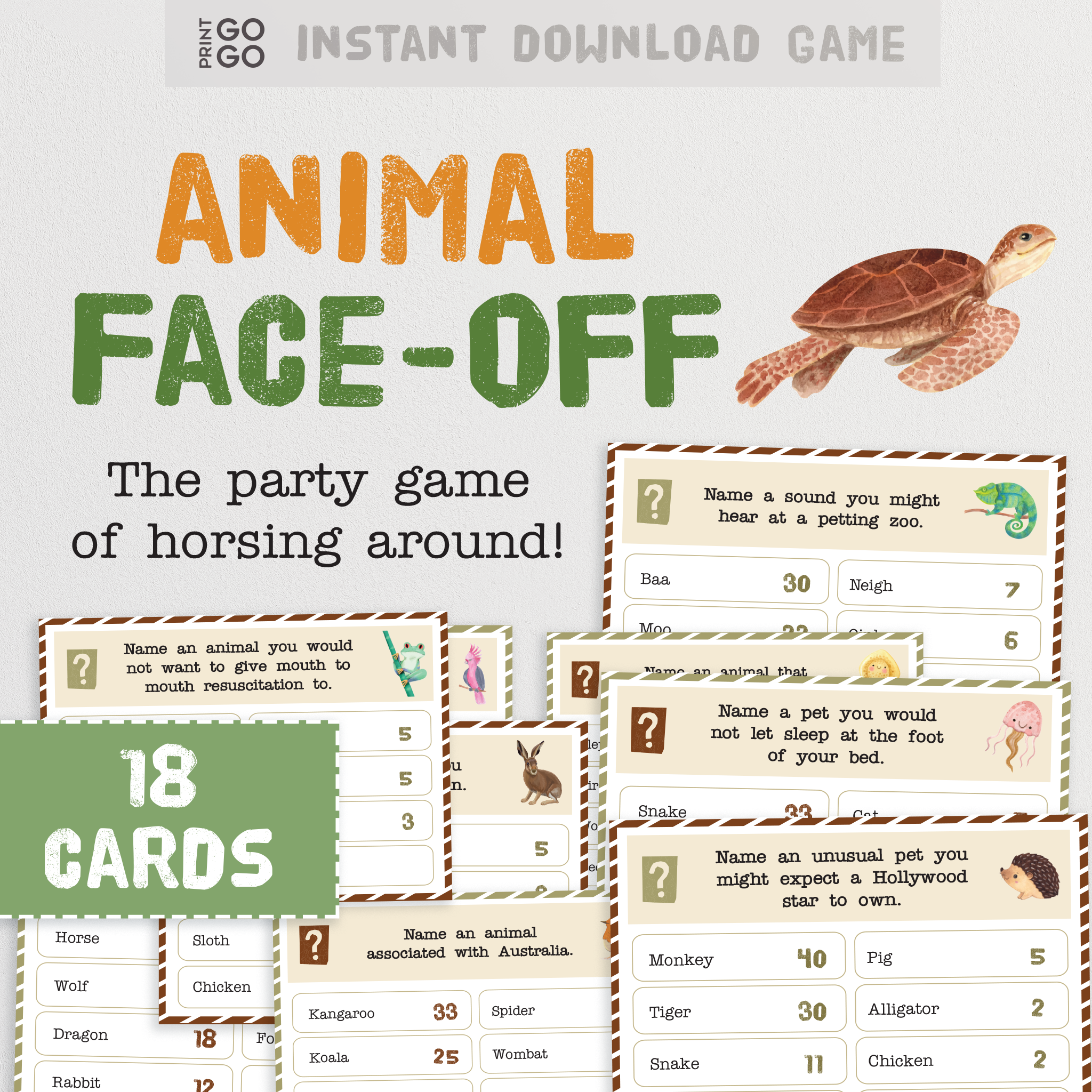 🐘 Animal Face-Off : The Party Game of Horsing Around for Top Answers ...