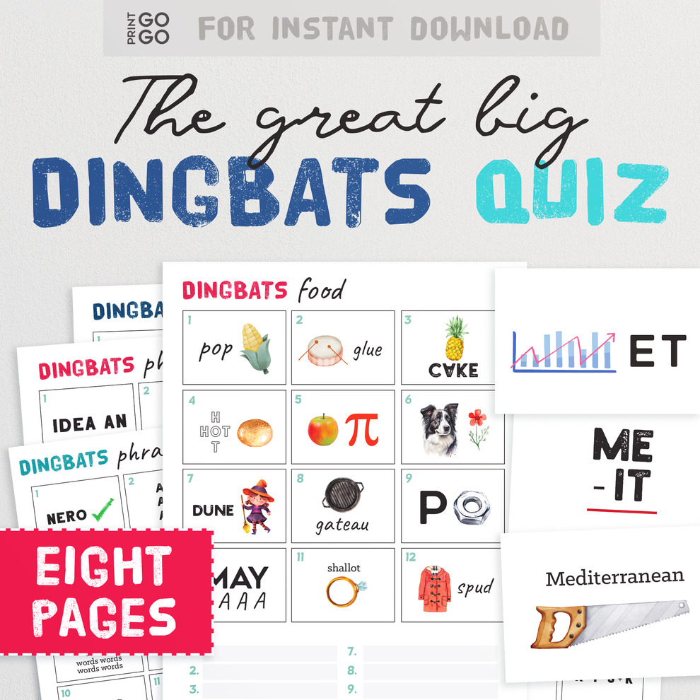 The Great Dingbat Picture Quiz - Crack the code, reveal the phrase ...