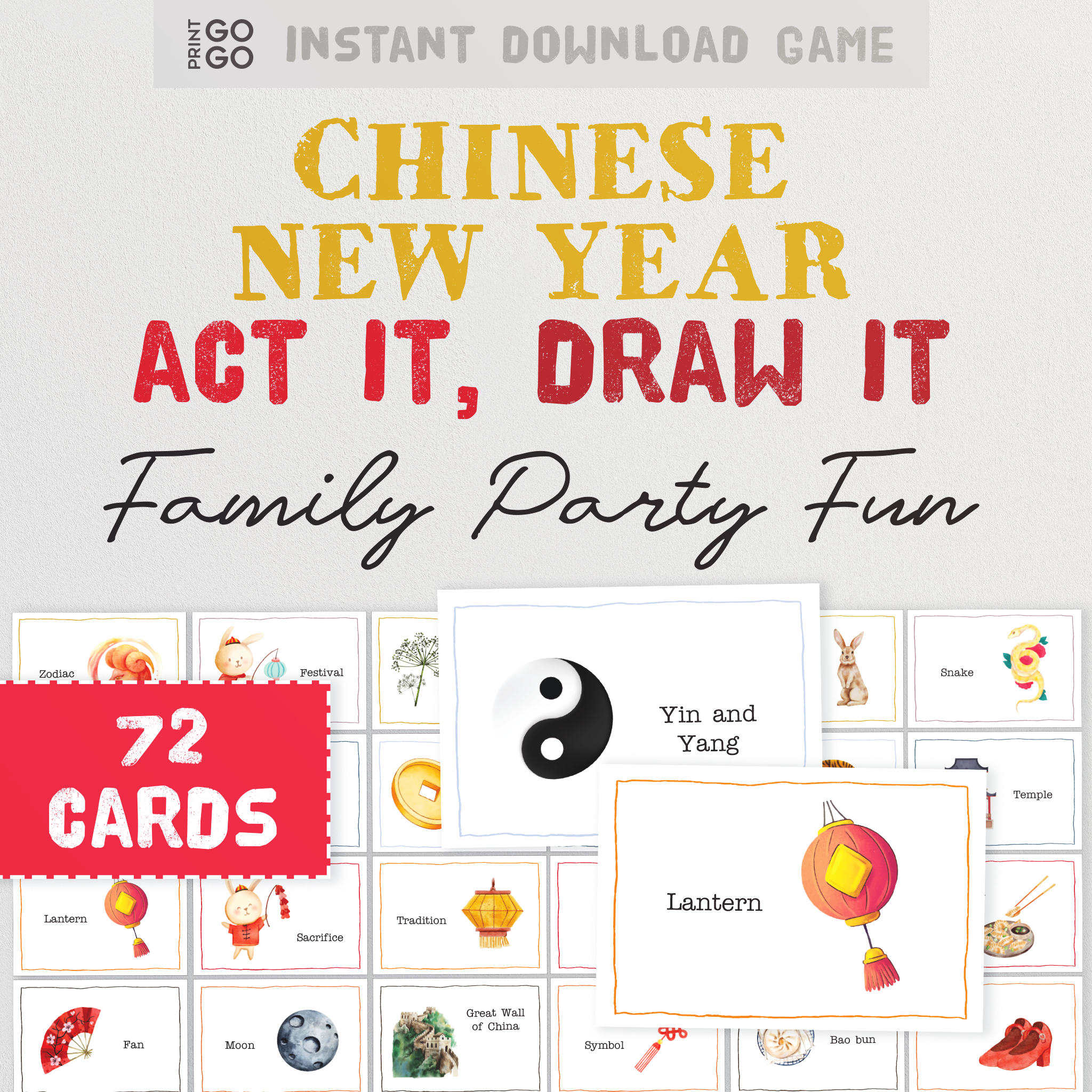 🇨🇳 CNY Act It, Draw It - The Creative Charade Party Game! – Print GoGo