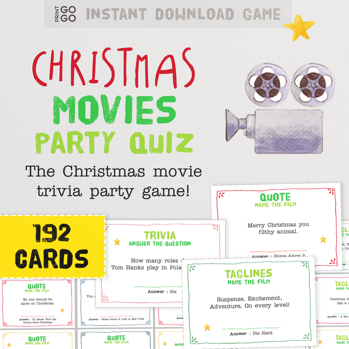 Christmas Movies Party Quiz - The Fun Christmas Movie Trivia Game ...