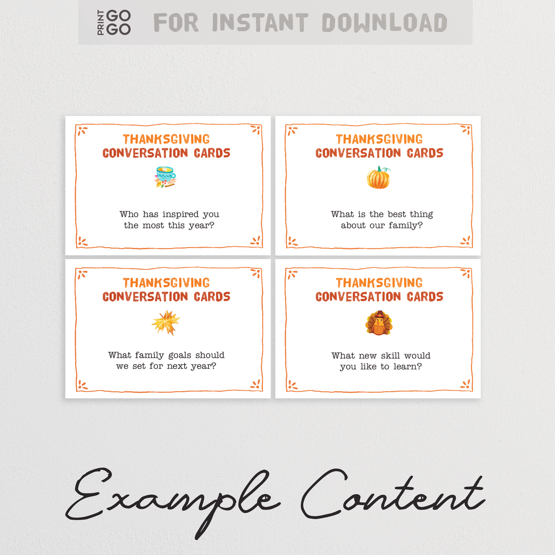 Thanksgiving Conversation Cards - Fun and Meaningful Family Activity ...