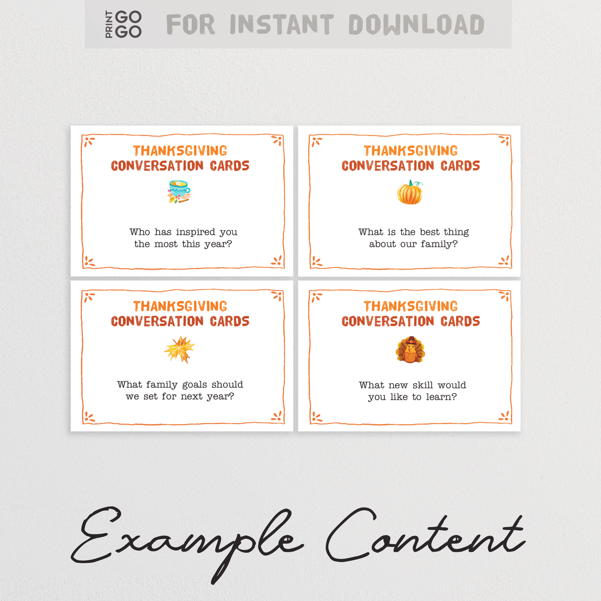 Thanksgiving Conversation Cards - Fun and Meaningful Family Activity ...