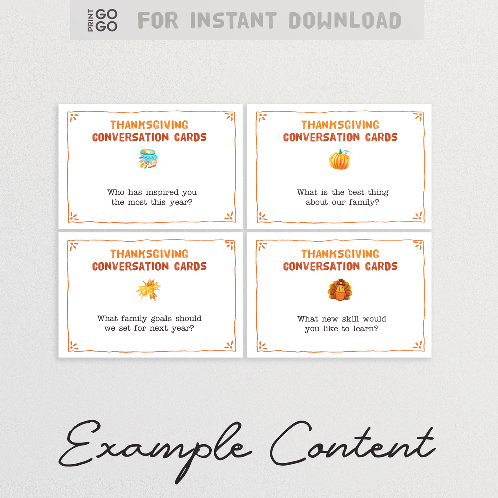 Thanksgiving Conversation Cards - Fun and Meaningful Family Activity ...