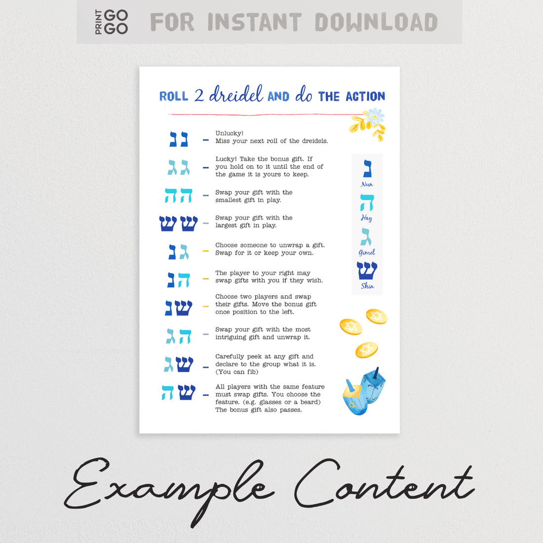 Hanukkah Roll the Dreidel Gift Exchange - The Hilarious Party Game ...