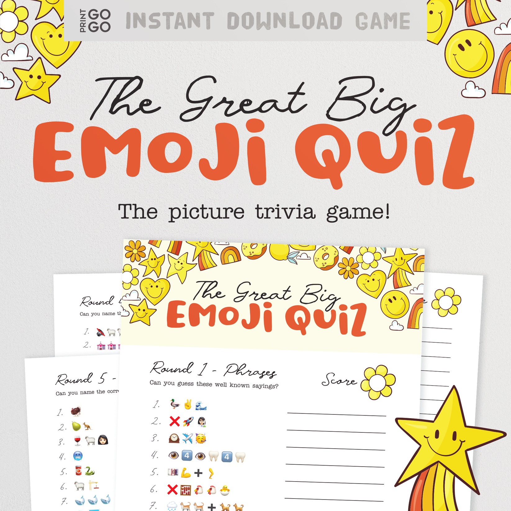 The Great Big Emoji Quiz - Think visually, guess cleverly. – Print GoGo