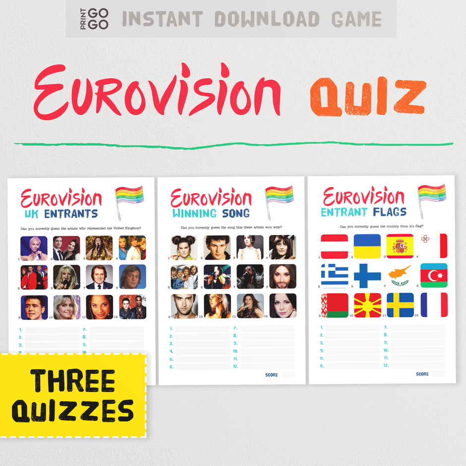 Eurovision Games for Home Parties – Bingo, Quizzes & More! – Print GoGo