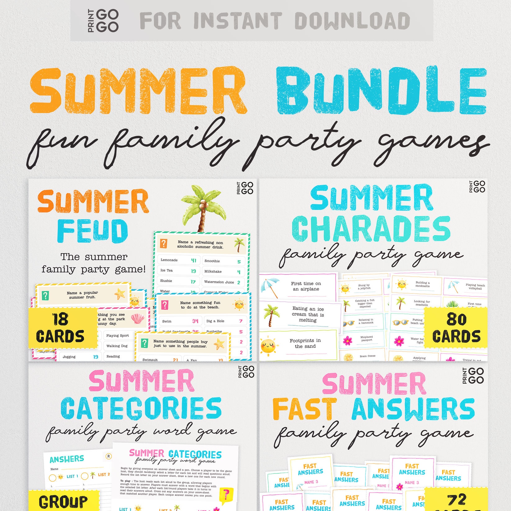 Summer Game Bundle - Fun Group Games For All The Family! – Print GoGo