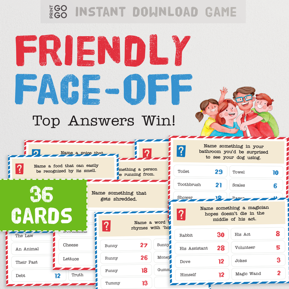 Friendly Face-Off - The Family Duel for Top Answers and Points – Print GoGo