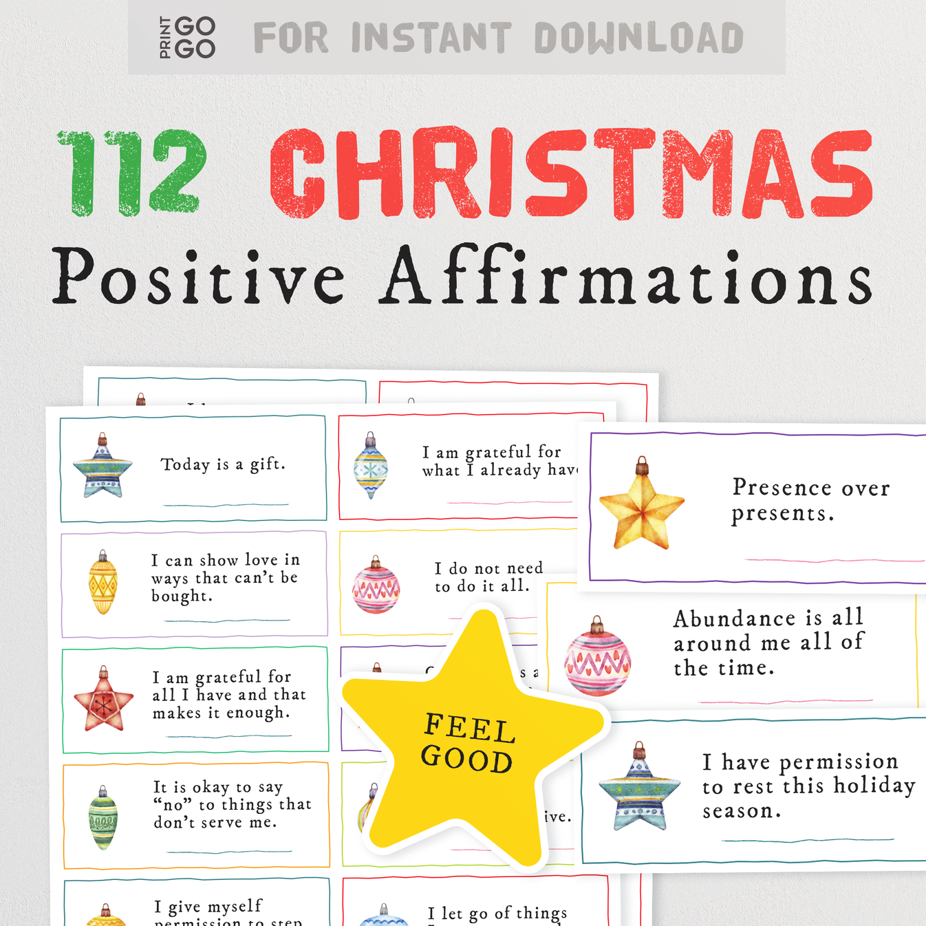 112 Christmas Affirmations to Help You Through the Holidays – Print GoGo
