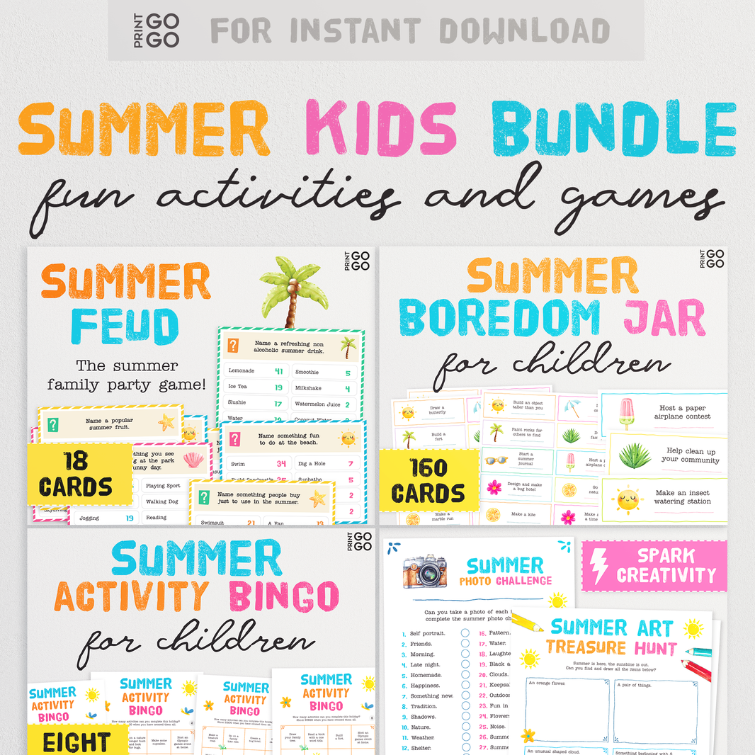 Printable Summer Games for Kids - Keep Them Busy All Summer – Print GoGo