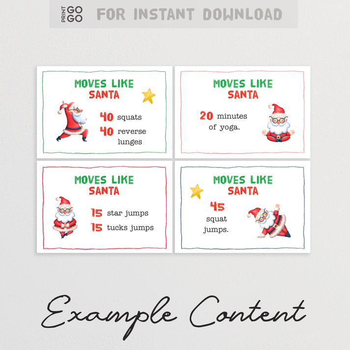 48 Exercise Advent Cards - Keep Moving and Countdown Christmas! – Print ...