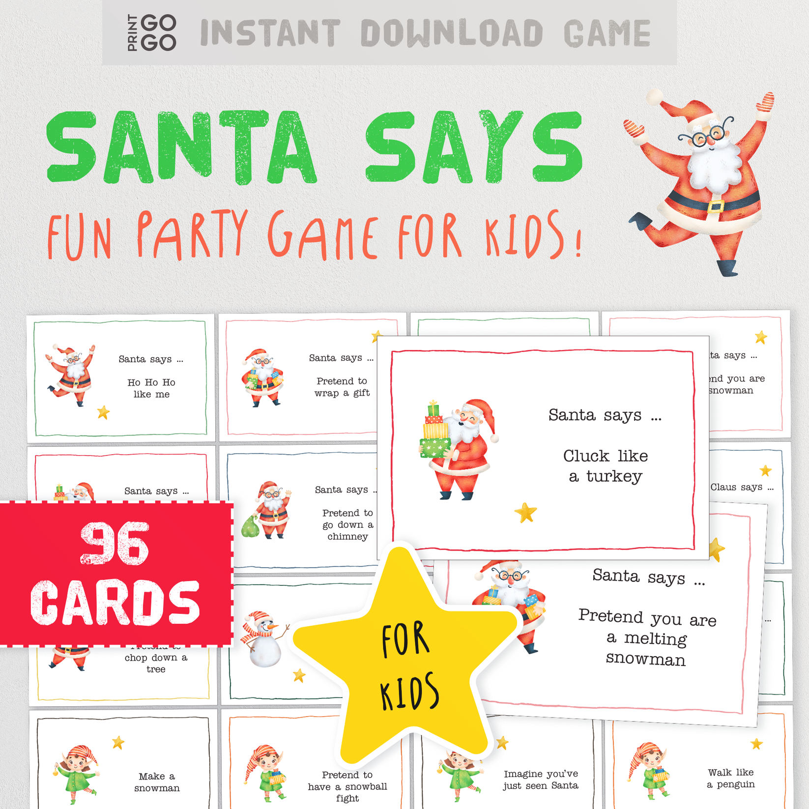Santa Says - The Fun Printable Christmas Party Game for Kids! – Print GoGo
