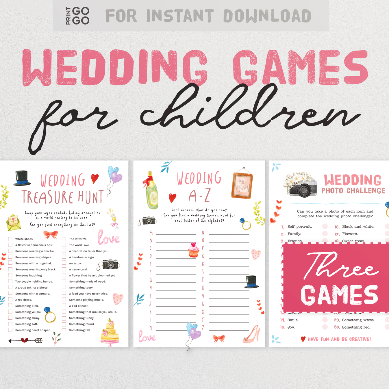 Kids Wedding Game Bundle - Fun Printable Activities For Little Ones ...