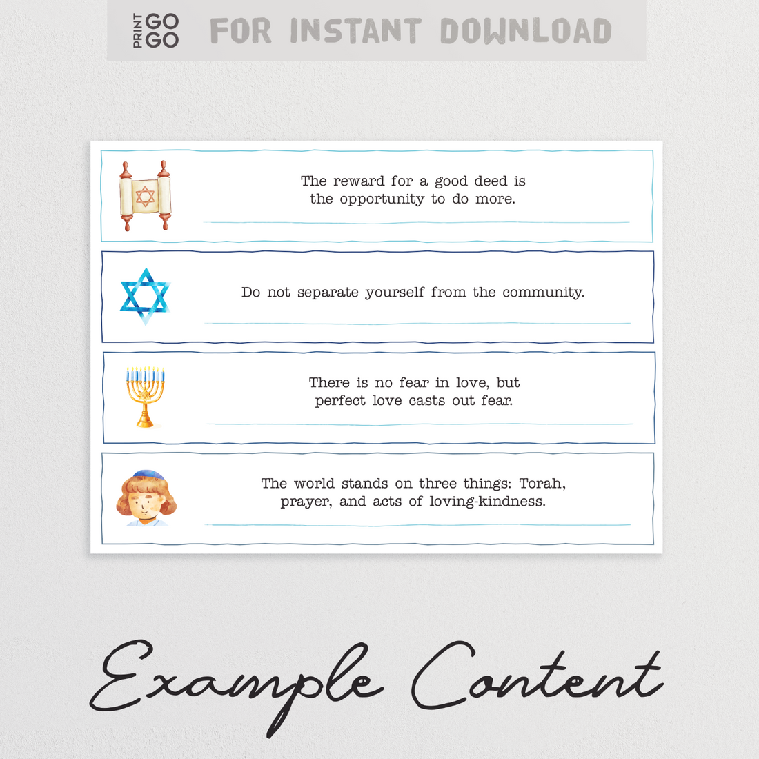 96 Spiritual Quote Cards from the Torah and Talmud – Print GoGo
