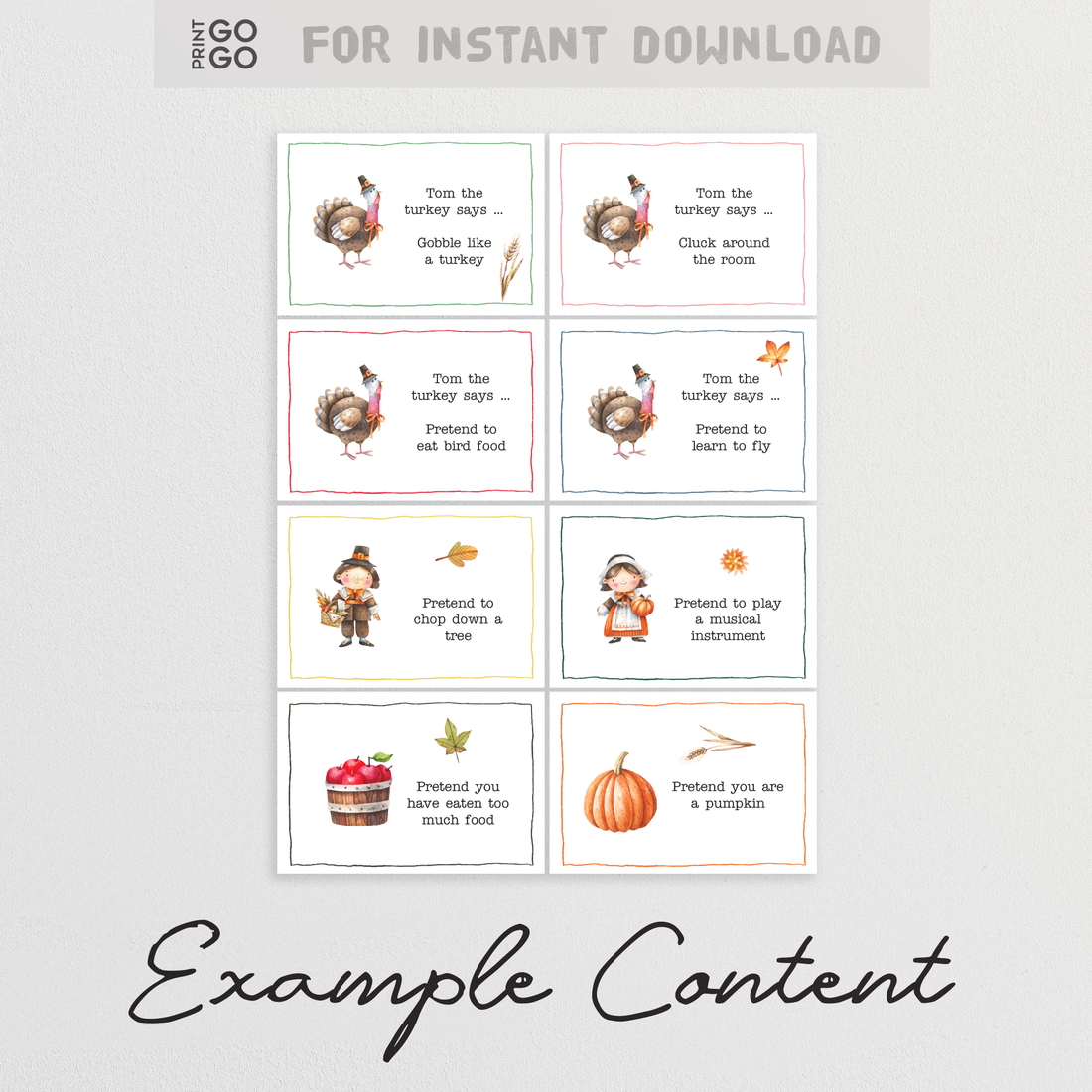 Turkey Says - Printable Thanksgiving Party Game for Kids! – Print GoGo