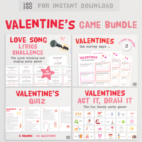 Valentine's Day Game Bundle - Fun Printable Games for Everyone! – Print ...