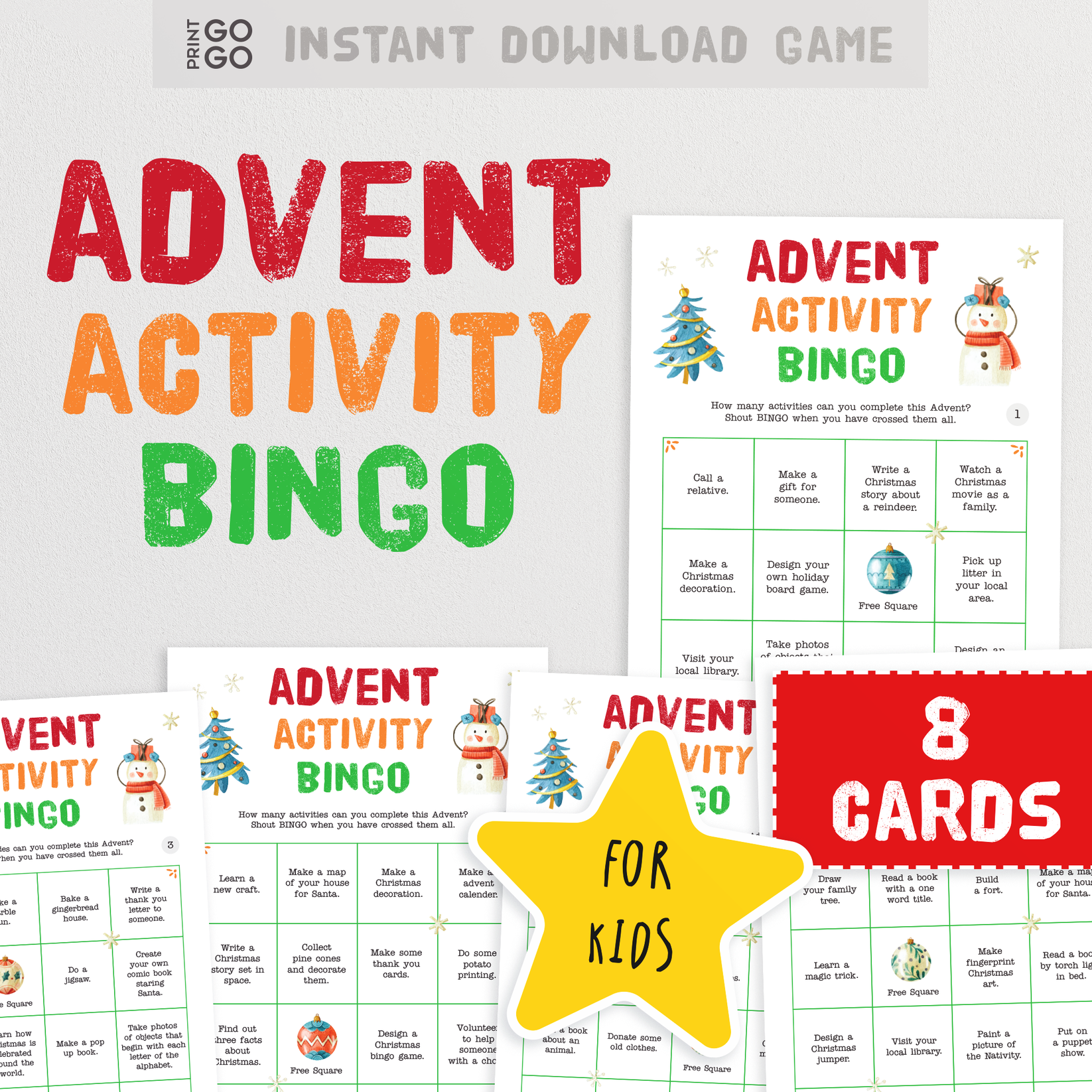 Advent Activity Bingo Cards - Boredom Busting Ideas for Christmas ...