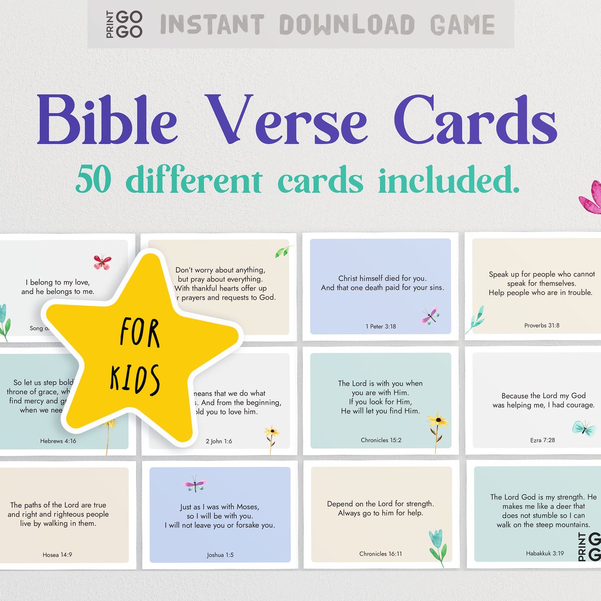50 Bible Verse Cards - Bible Passages and Verses for Families + Kids ...