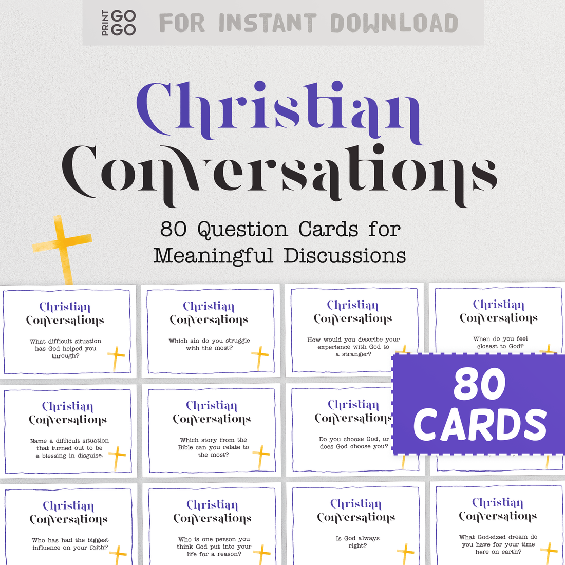 80 Christian Conversation Cards - Faith Discussion Cards for Families ...