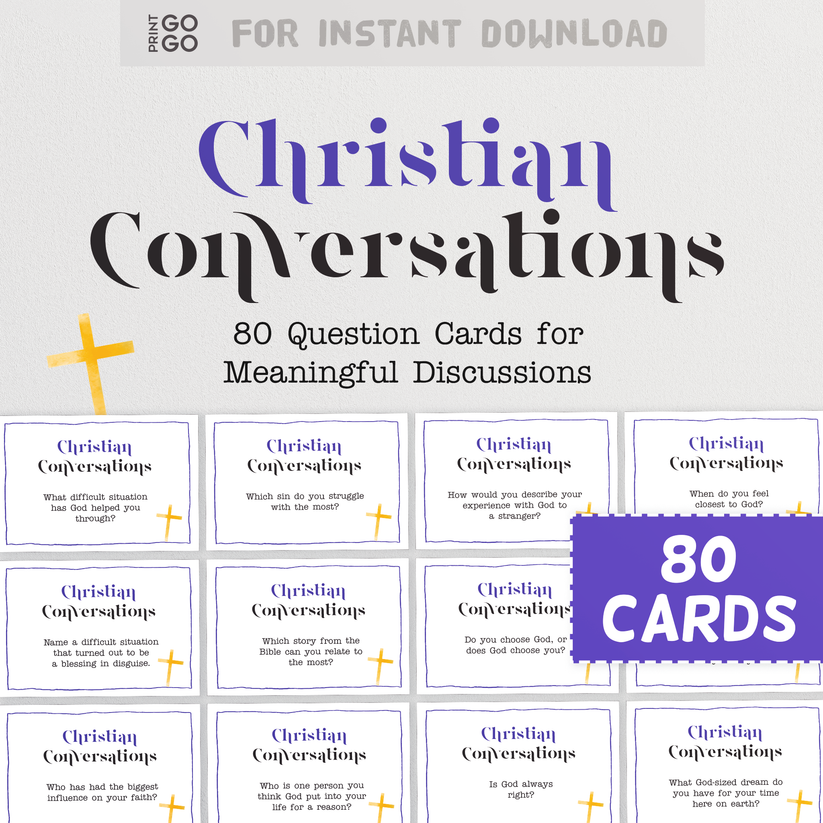 80 Christian Conversation Cards - Faith Discussion Cards for Families ...