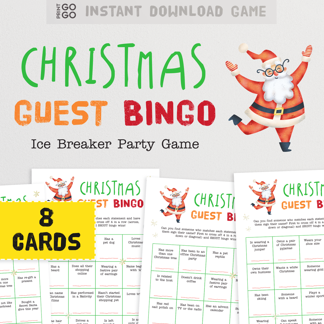 Christmas Guest Bingo - The Fun Holiday Ice Breaker Game for Groups ...