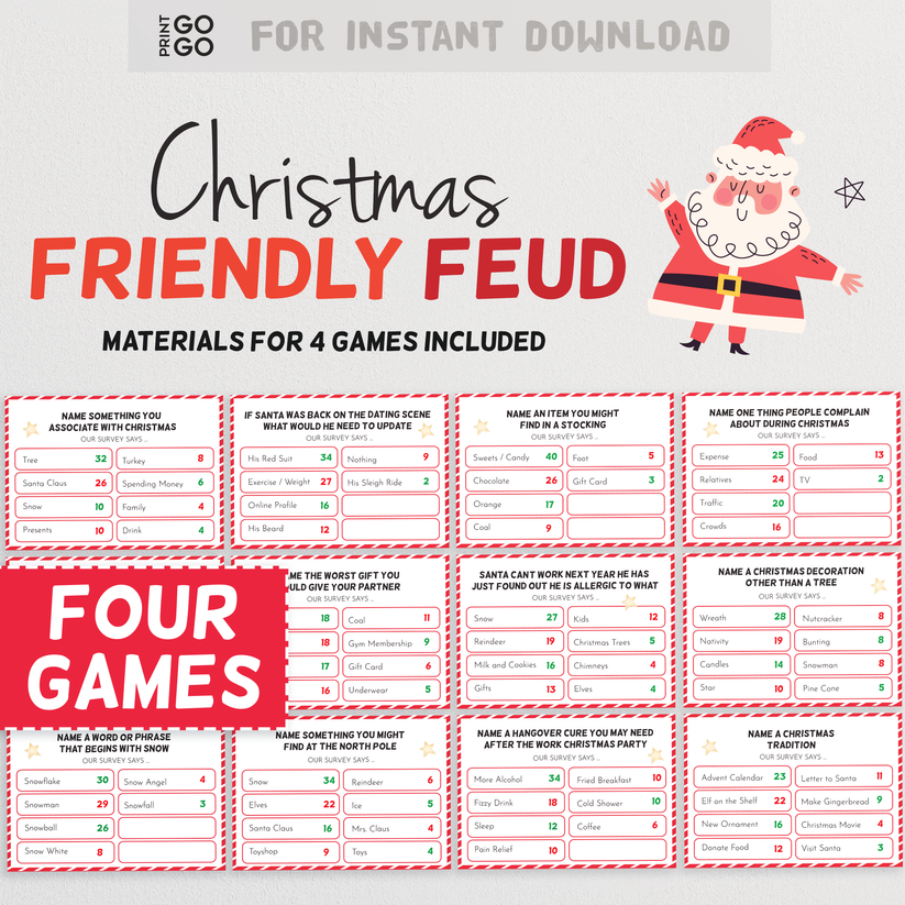 Christmas Friendly Feud - The Hilarious Family Holiday Party Game ...