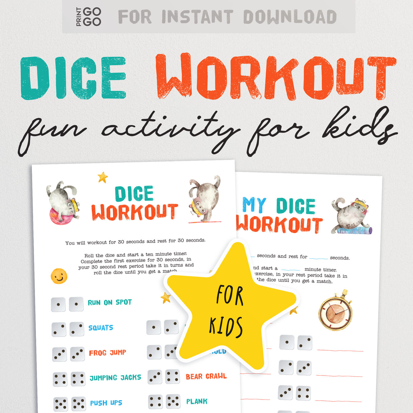 Dice Workout - A Exercise Game To Encourage Kids to Move! – Print GoGo