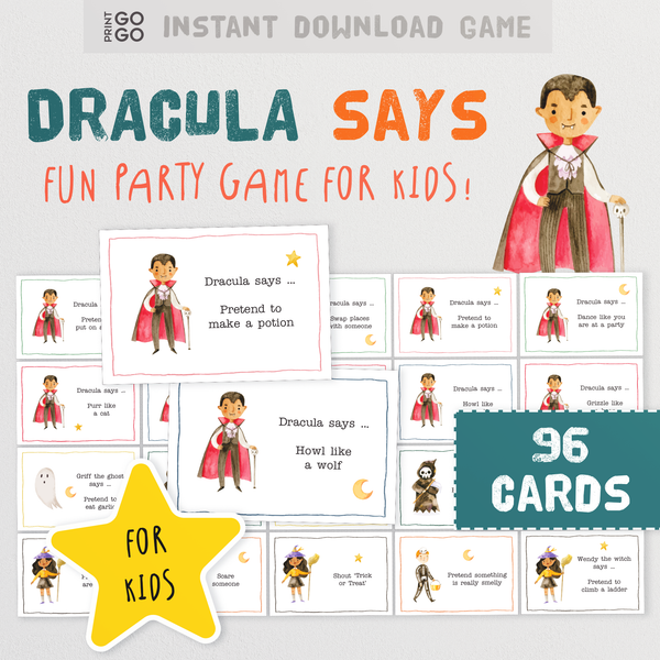 Dracula Says - The Fun Printable Halloween Party Game for Kids! – Print ...