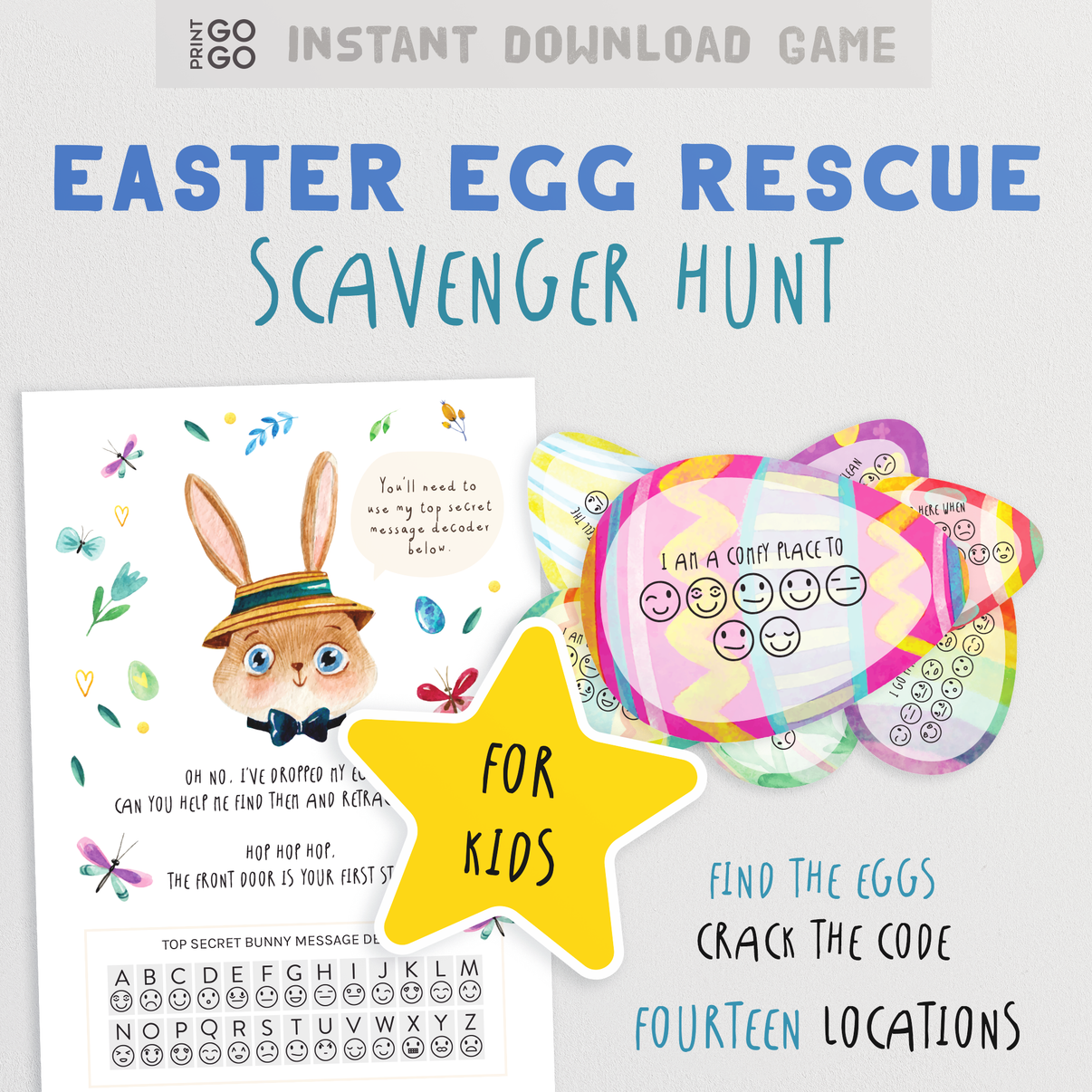 Easter Egg Scavenger Hunt - Code Breaking Puzzle Game for Kids! – Print ...