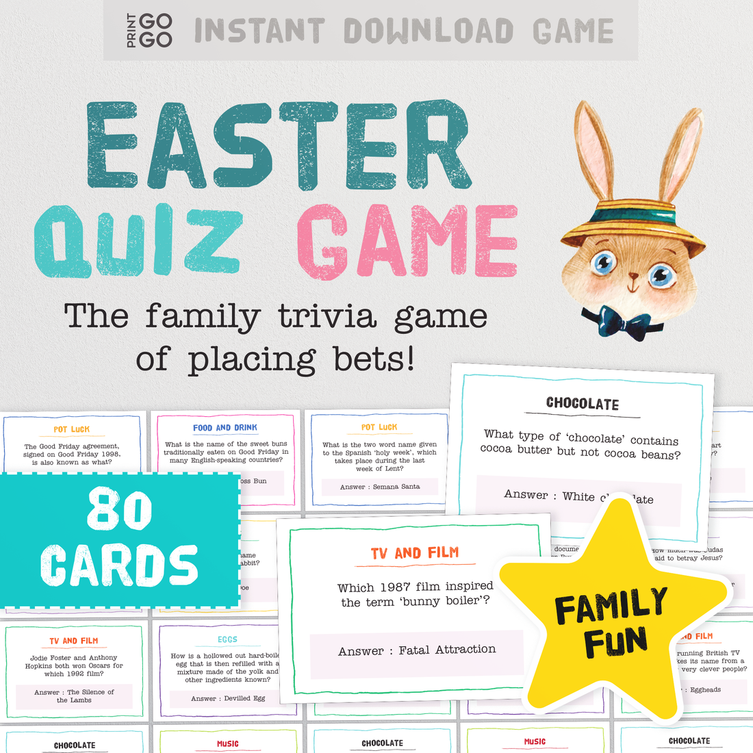 Easter Quiz Game - The Fun Trivia Party Game of Placing Bets! – Print GoGo