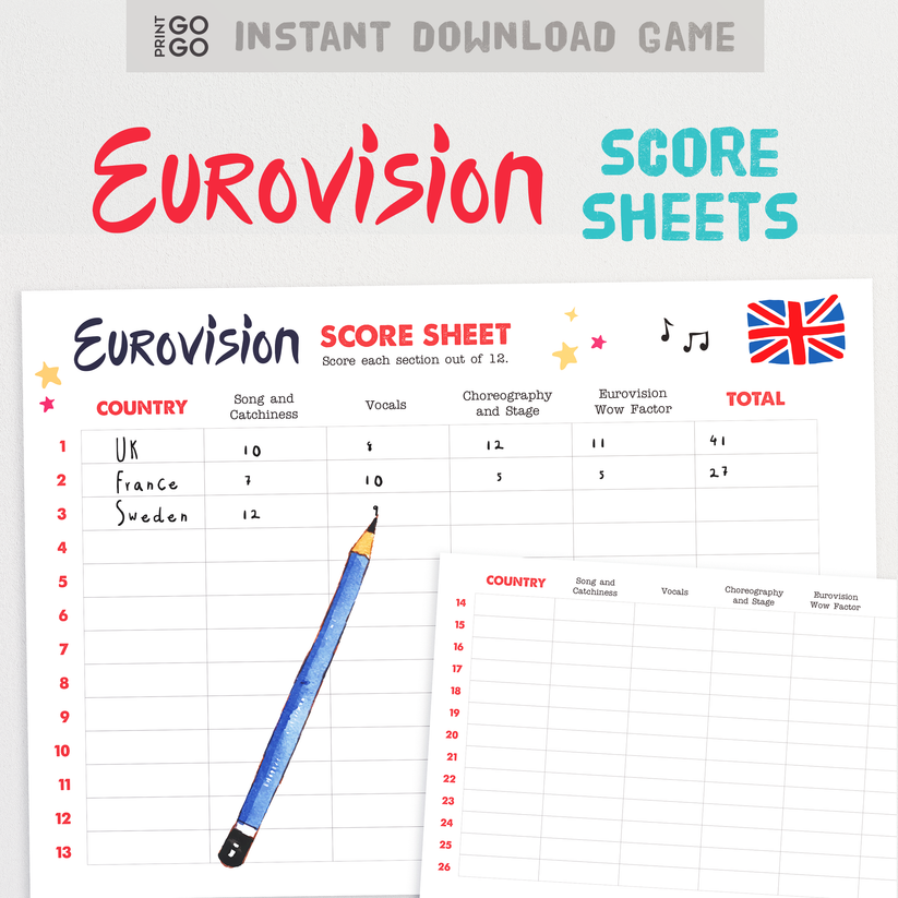The Only Eurovision Scoresheets You Need - Who Will Be Your Winner ...