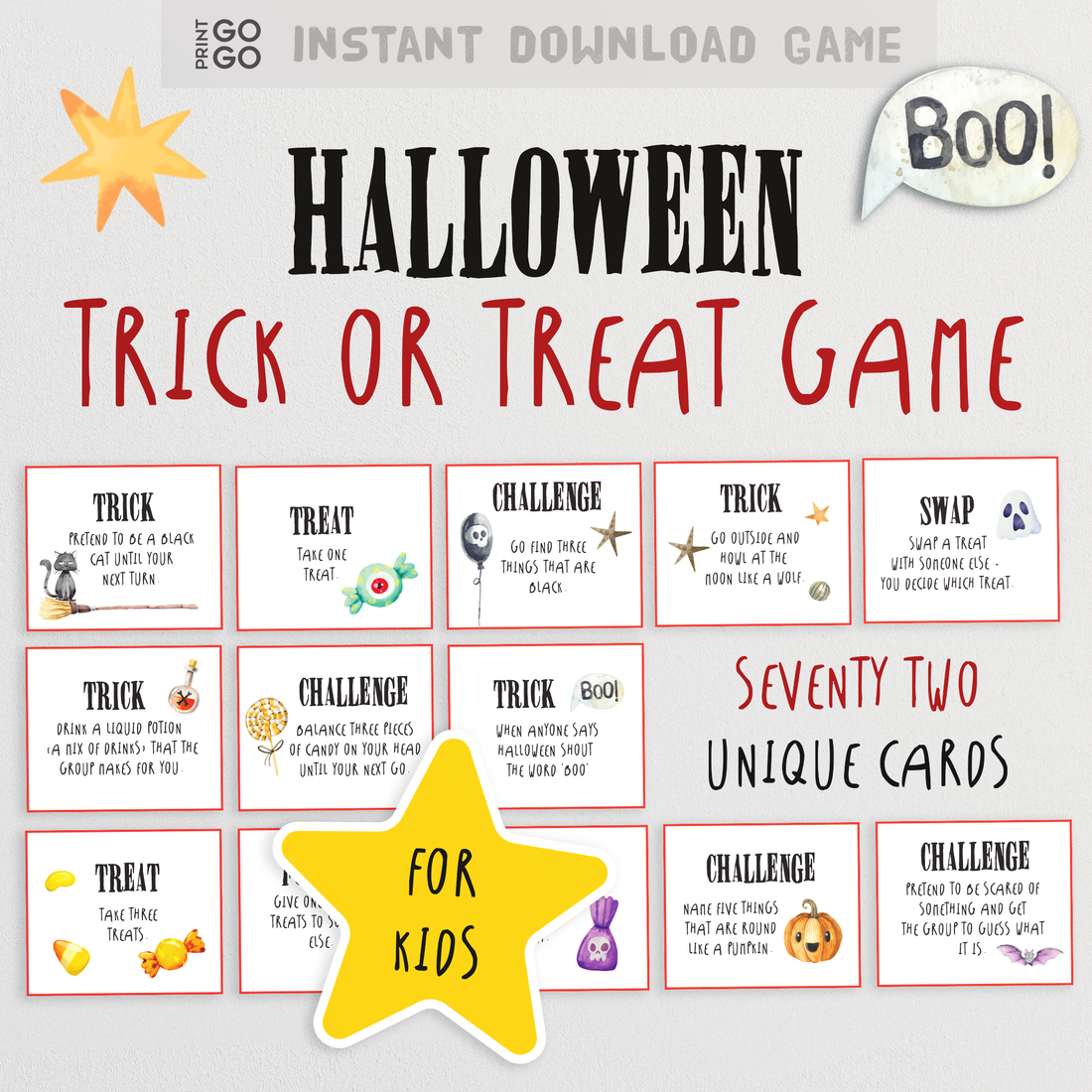 Halloween Trick or Treat Game for Kids - Fun Printable Halloween Game ...