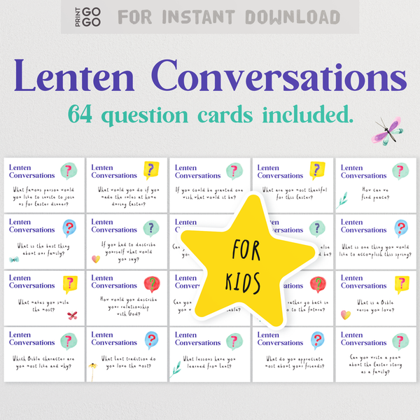 64 Lenten Conversation Cards - A Meaningful Activity for Families ...