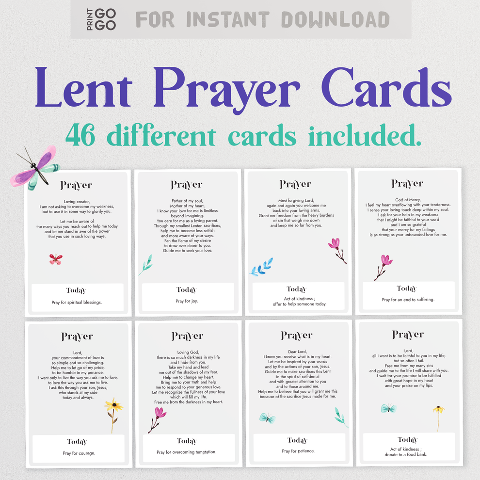 Lent Prayer Cards – Print GoGo