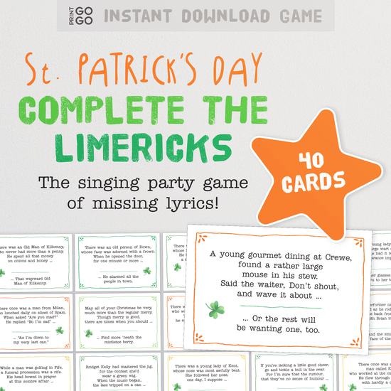 St. Patricks Complete The Limericks - The Quick Thinking Party Game ...