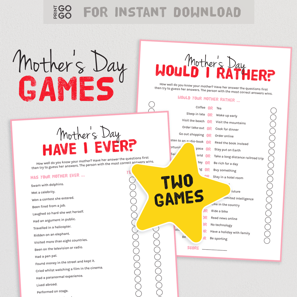 Mother's Day Quizzes - How Well Do You Really Know Her? – Print GoGo