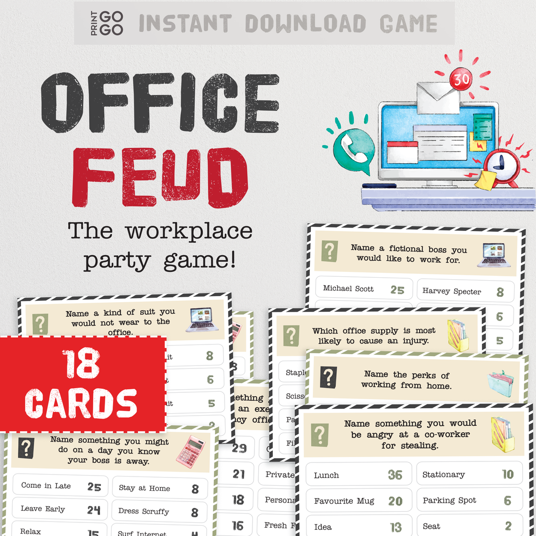 Office Feud - The Workplace Duel for Popular Answers and Points – Print ...