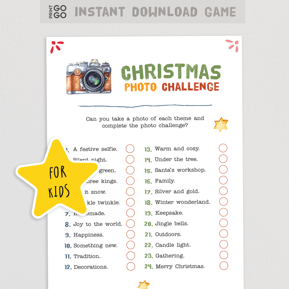 Christmas Photo Challenge - Fun Holiday Ideas for Families! – Print GoGo