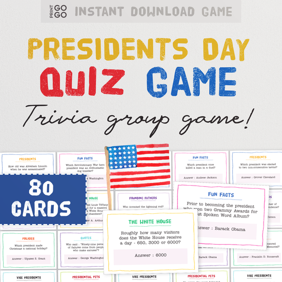 Presidents Day Quiz Game - The Fun Trivia Party Game for Groups ...