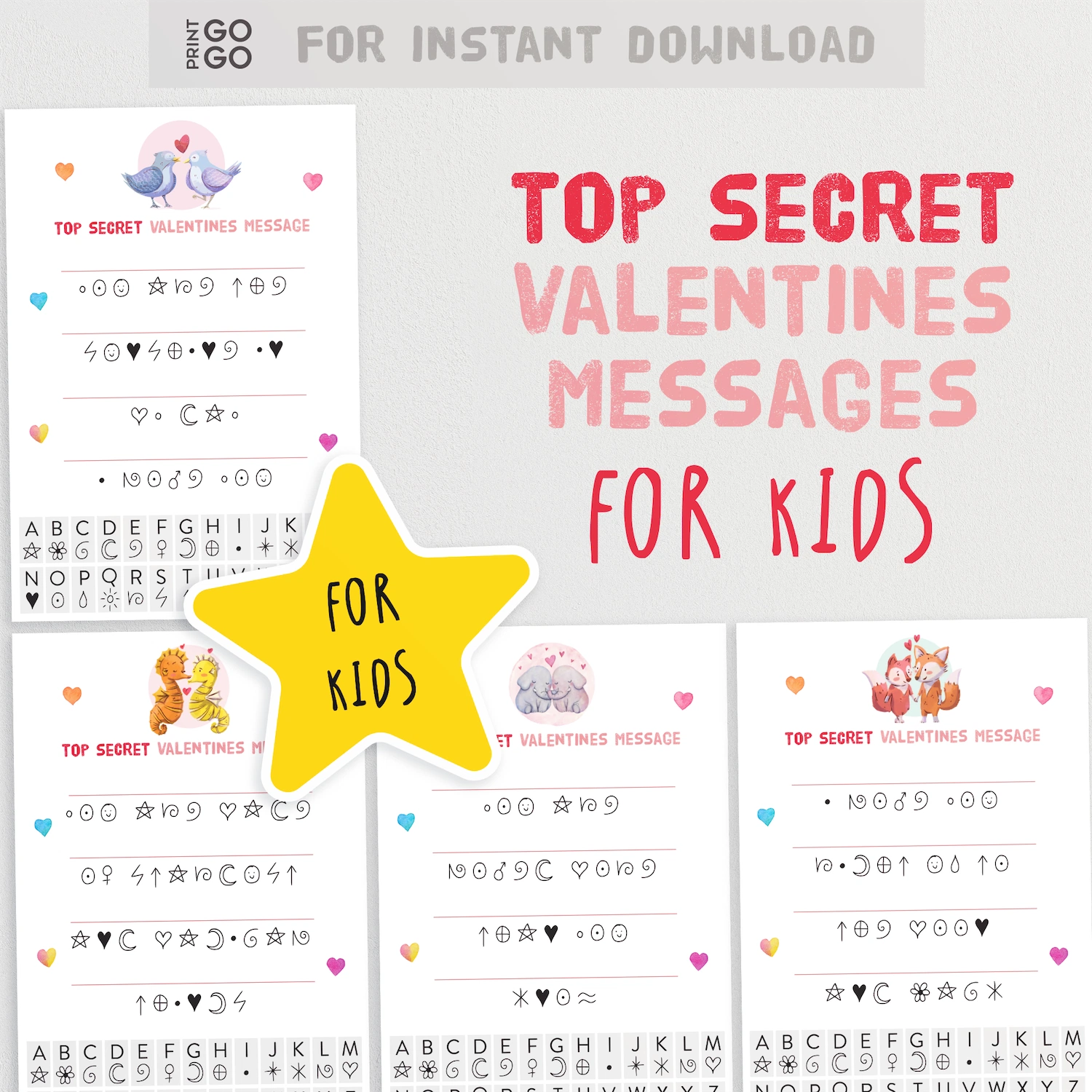 ️ Valentine's Coded Messages - Secret Love Notes for Kids – Print GoGo