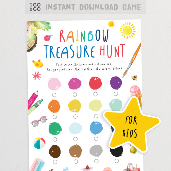 Rainbow Treasure Hunt - A Color Hunting Activity for Kids! – Print GoGo