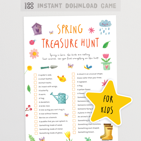 Spring Treasure Hunt for Kids – Print GoGo