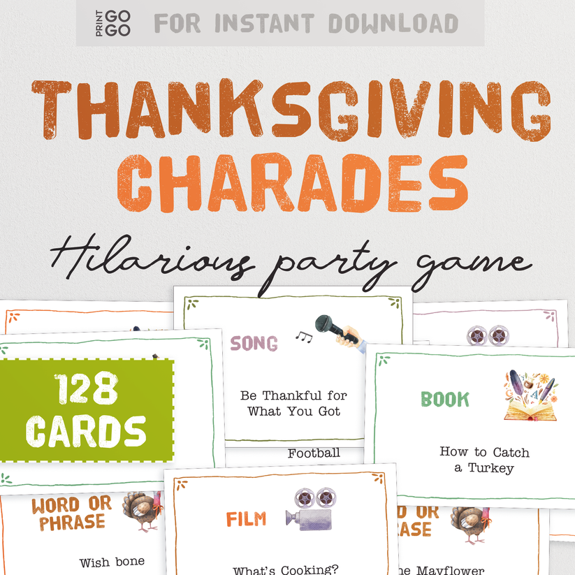Thanksgiving Charades - The Fun-Filled Family Team Game! – Print GoGo