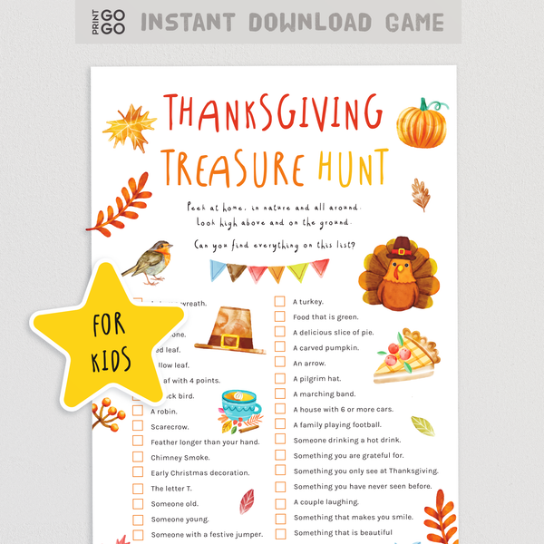Thanksgiving Treasure Hunt for Kids – Print GoGo
