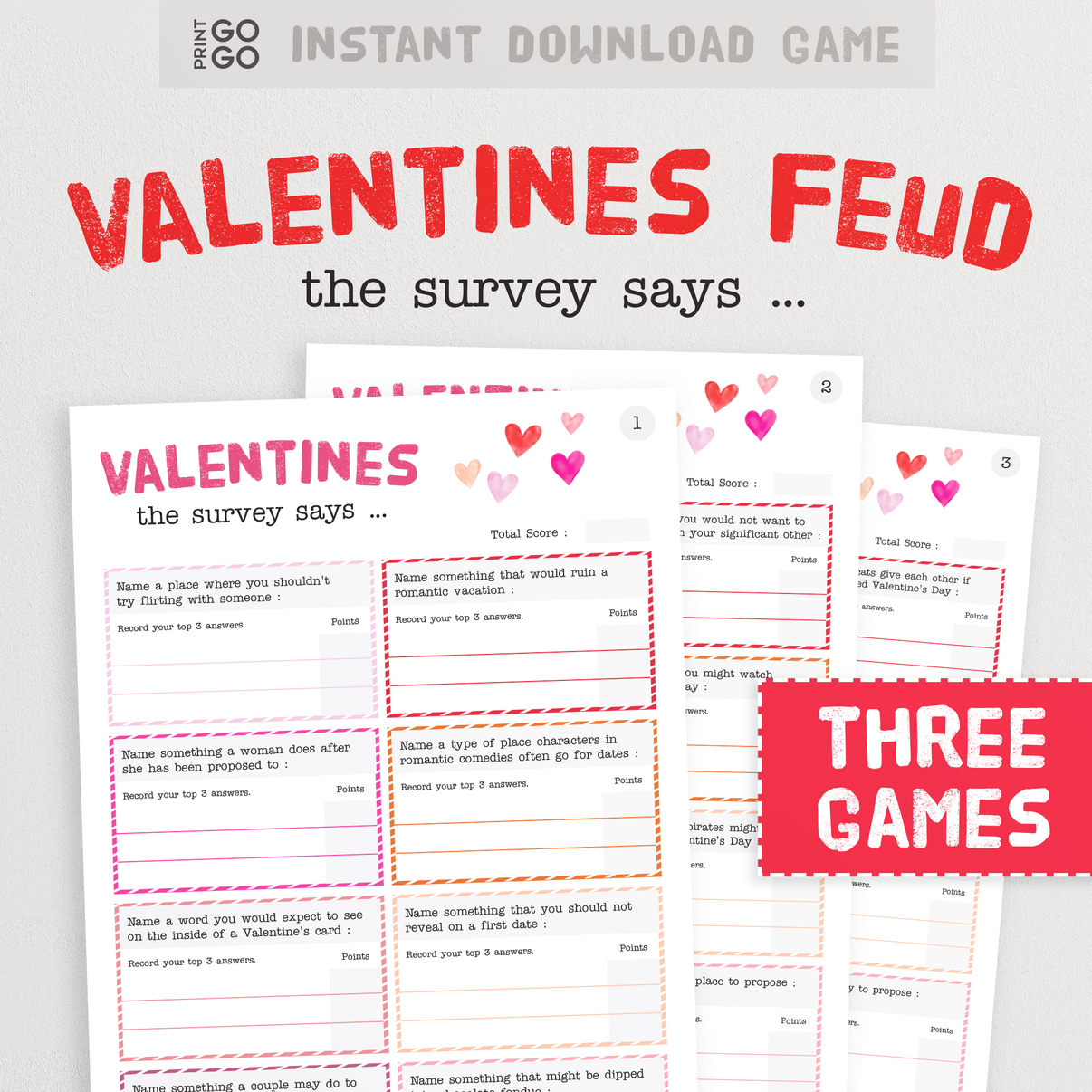 Valentine's Day Game Bundle - Fun Printable Games for Everyone! – Print ...