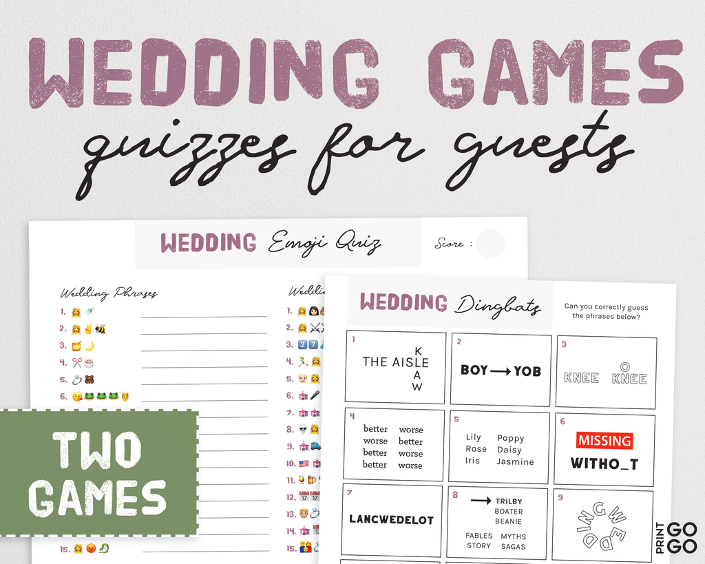 Wedding Game Bundle - Printable Ice Breaker Games and Activities ...